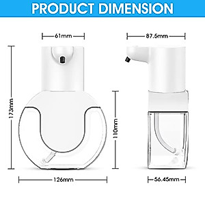 Automatic Foaming Soap Dispenser by OTLS, 4 Level Adjustable Foaming Hand Soap Dispenser, 420ml Automatic Soap Dispenser Touchless, USB-C Port, 2 Hooks for Wall Mount