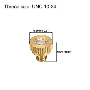 uxcell Brass Misting Nozzle - 10/24 UNC 0.1mm Orifice Dia Replacement Heads for Outdoor Cooling System - 5 Pcs