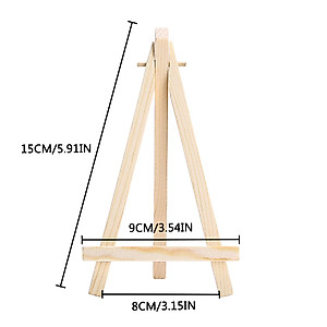Mayitr 10pcs Mini Wooden Artist Easel Triangle Cards Stand Display Wedding