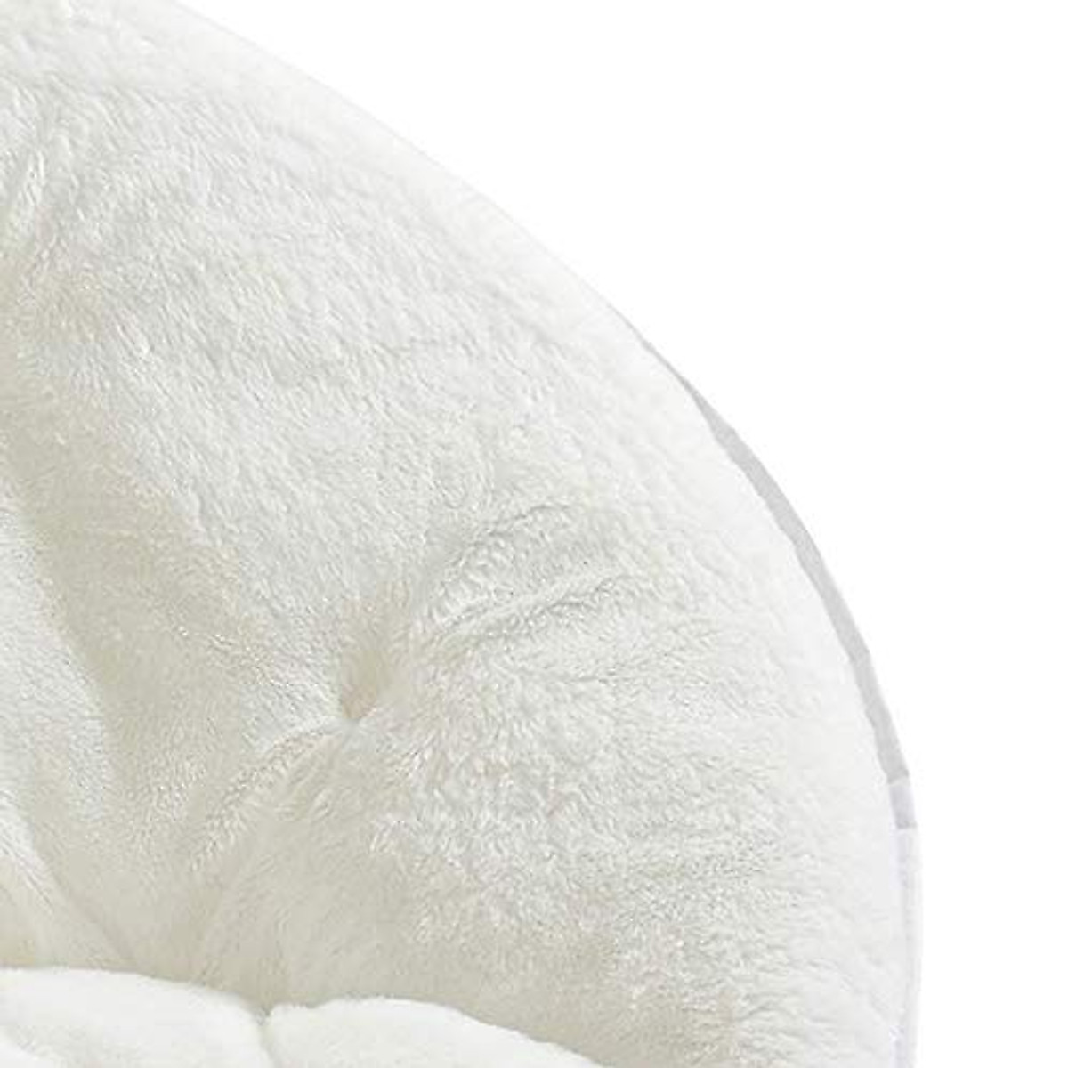 Urban Lifestyle Faux Fur Saucer Chair, 22"D x 32"W x 29"H, White/Gold