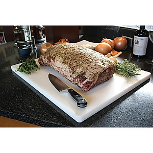 Soro Essentials – 18” x 24” x 3/4” Plastic White Color Cutting Board- Color Coded Chopping Board Cutting Board for Kitchen Meat Vegetables Dishwasher Safe Non-Slip Surface