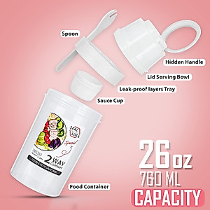 26 oz Overnight Oats Containers with Lids - Mason Jars for Overnight Oats, Reusable Overnight Oats Container with spoon, Leak-proof Overnight Oats Jars for holding milk, soup, coffee, juice (White)