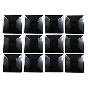 Nominal 4x4 Plastic Fence Post Caps with Nail Hole (3-5/8"x 3-5/8") (12, Black)