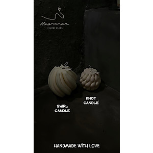 Hyznengu Swirl Candle - White Super Large Handmade Pillar Scented Twirl Soy Wax Candle，Elegant Aesthetic Candle for Women，Housewarming Present，Home Room Shelf Coffee Table Decor Idea Spiral Candle