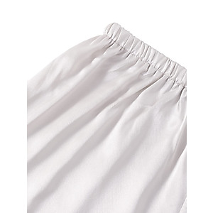 LYANER Women's Satin Pajamas Set Short Sleeve Button Shirt Silky Sleepwear with Shorts Set PJ White Small