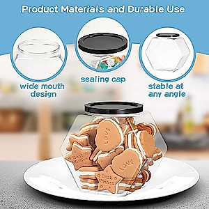Dandat 12 Pcs Plastic Candy Jars Container with lids, Hexagon Shaped Jars 30oz and 73oz Clear Wide Mouth Candy Storage Jar for Cookies, Candy, Snacks, Paper Stars, Detergent Pods, Gifts and Storage