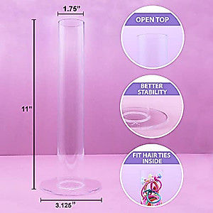 FROG SAC Scrunchie Holder Stand, Acrylic Scrunchy Display, 11 Inch Clear Hair Tie Accessories Organizer, Y2K Room Decor for Girls, Teen Girl Bracelet Organizers, Cute Tween VSCO Bedroom Storage Stuff