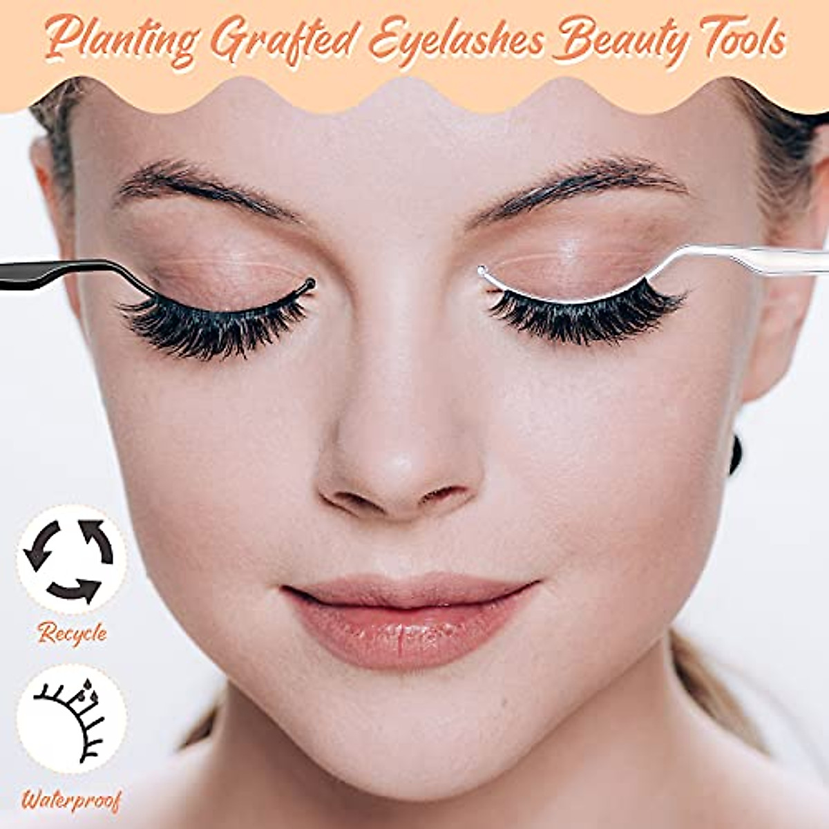 30 Pieces False Eyelashes Display Stick False Eyelashes Applicator Tool False Eyelash Holder Eyelash Extension Supplies for Planting Grafted Eyelash (Black, Transparent)