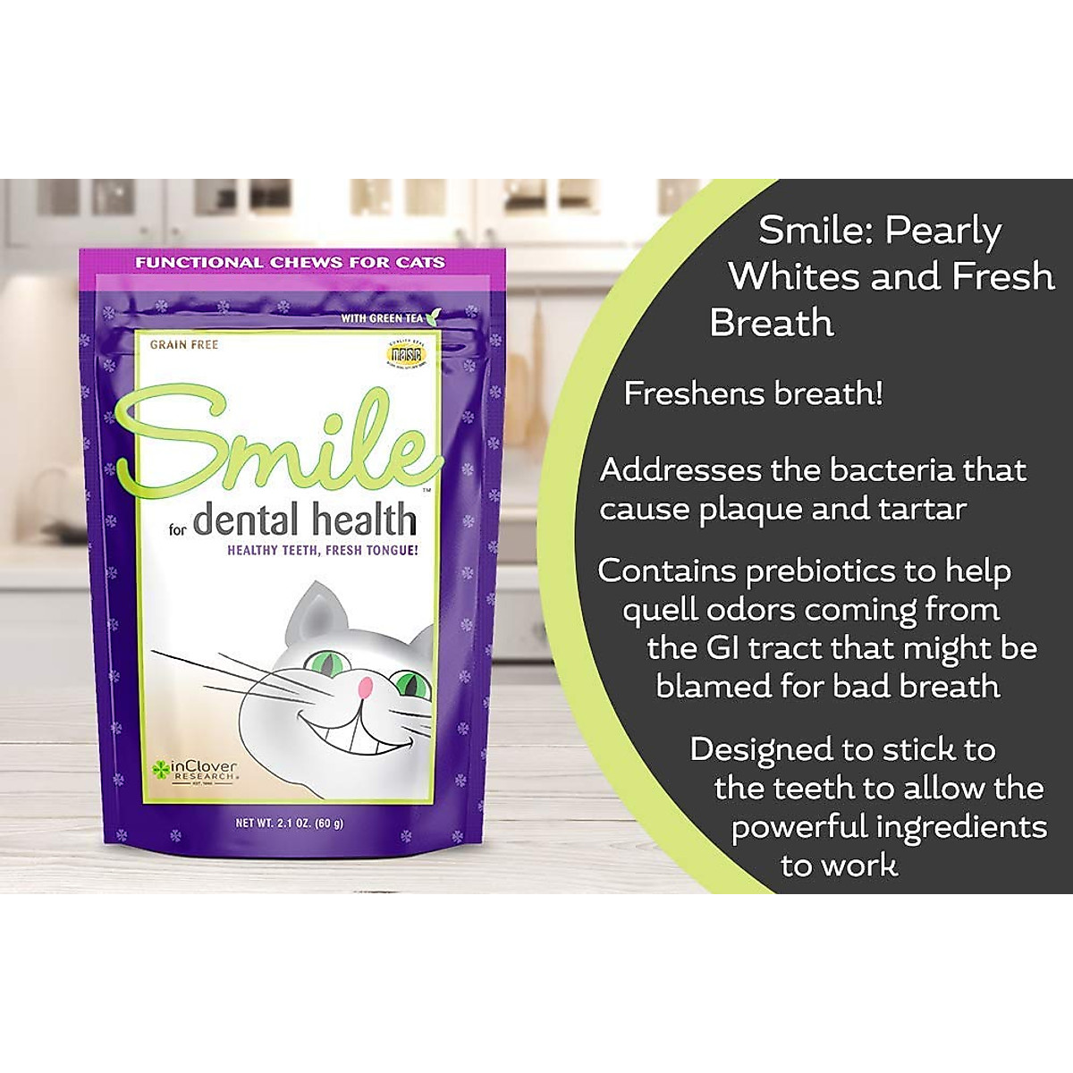 In Clover Smile Daily Dental Health Soft Chews for Cats (10.5 Oz) & Flow Soft Chews for Cats, Daily Support for UT Health (10.5 Oz)