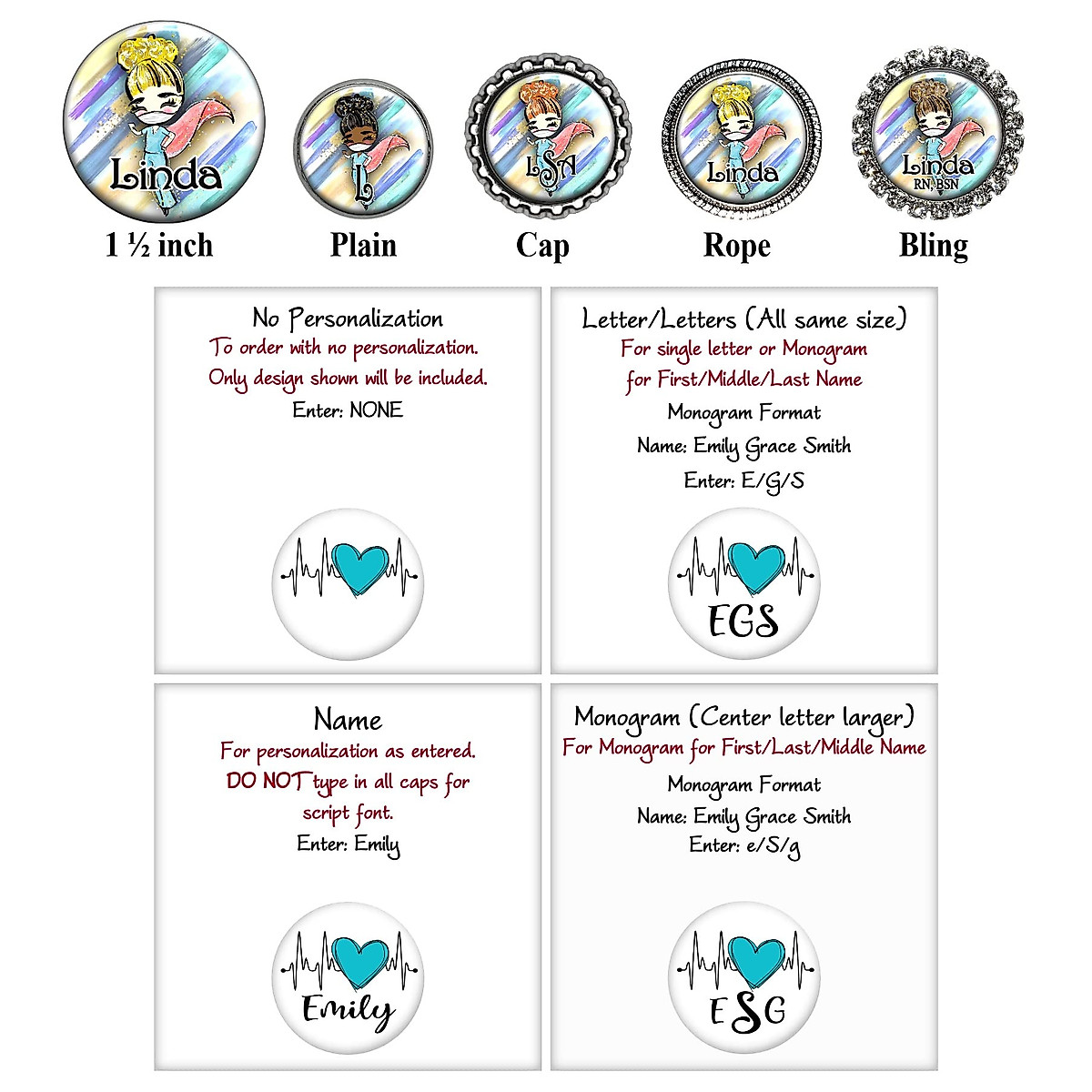 Super Hero Nurse or Doctor Stethoscope Tag (5 Color Design Choices) - Adjustable Tube Steth Id Personalized with Name, Monogram, Occupation Title - Woman Gift