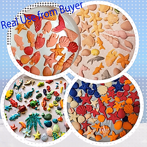 Mermaid Silicone Mold Marine Fondant Cake Mold 6 Pieces Mermaid Tail Chocolate Candy Soap Resin Polymer Clay Mold Seashell Seaweed Seahorse Sea Turtle Silicone Baking Mold