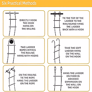 Fire Escape Ladder 26ft Emergency Fire Ladder Training Soft Ladder Jump Grid Ladder 2-3 Story Residential Reusable Window Balcony Treehouse Safety Rope Ladder