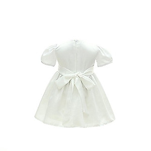 Glamulice White Baby Girl Party Dress Christening Baptism Dresses Lace Princess Bow Formal Gown 0-6 Infant Birthday Wedding Pageant Outfit Newborn Girls Church Holiday Photo Shoot Gowns Outfits 3M