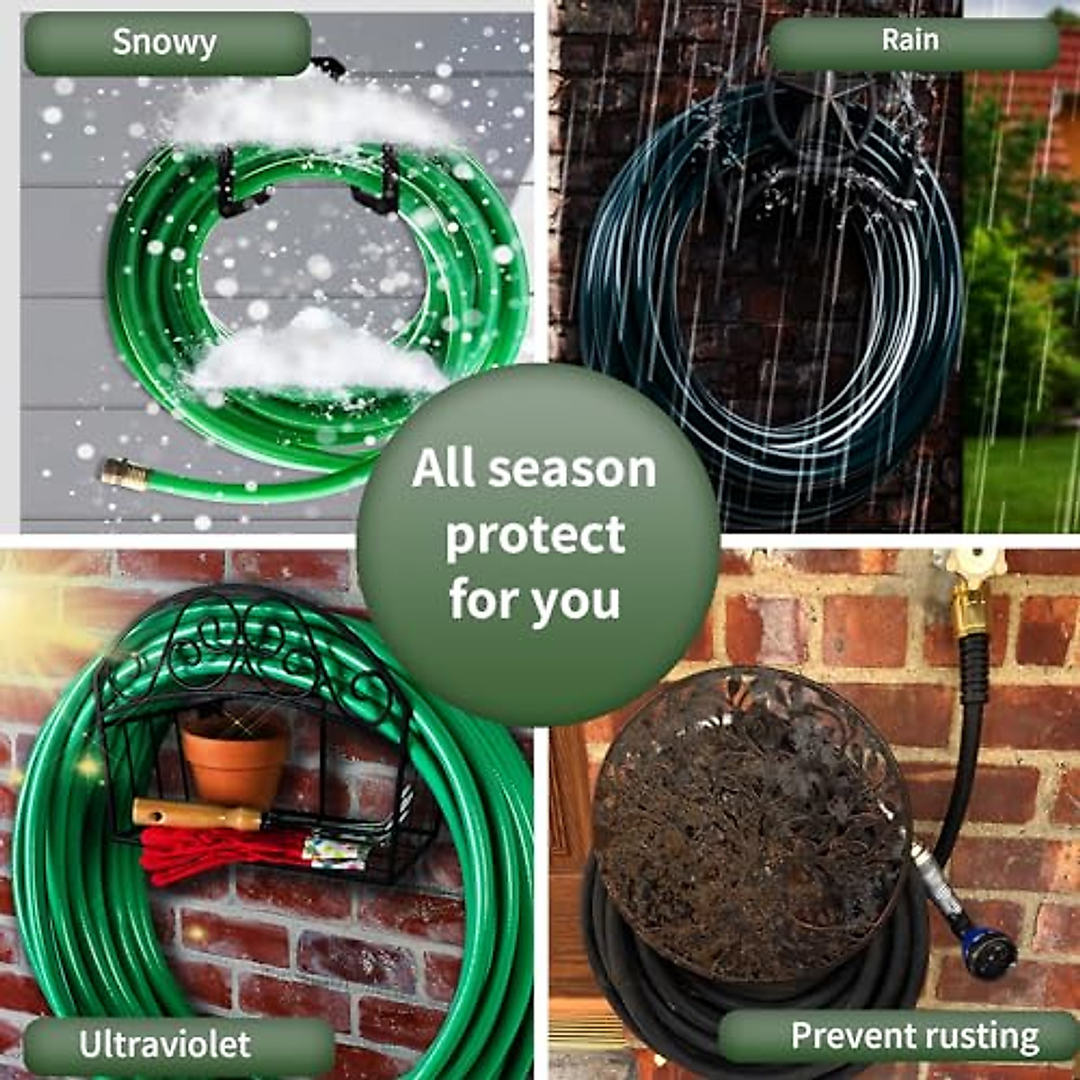 Caiyungg Garden Wall Mount Hose Holder Cover,Waterproof, Dustproof and Sun-Proof Protect Your Garden Hose and prolong its Life