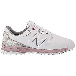 New Balance Women's Fresh Foam Link SL v2 Golf Shoe, White/Rose Gold, 7.5