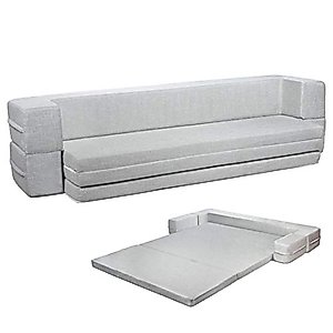 Milliard Daybed Sofa Couch Bed Queen to Twin Folding Mattress (Queen-Twin) Fold Out
