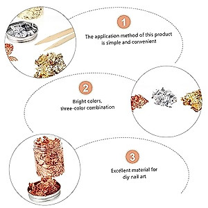 KJHBV 1 Set Gold Foil Paper Scraps Nail Art Stickers Appliques Embellishments Glitter Stickers Glitter Polish Metallic Nail Glitter Powder Nail Art Foil DIY Nail Decor Gold Foil Flake