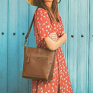 S-ZONE Women Genuine Leather Tote Bag Bundle with Elegant Shoulder Bucket Purse