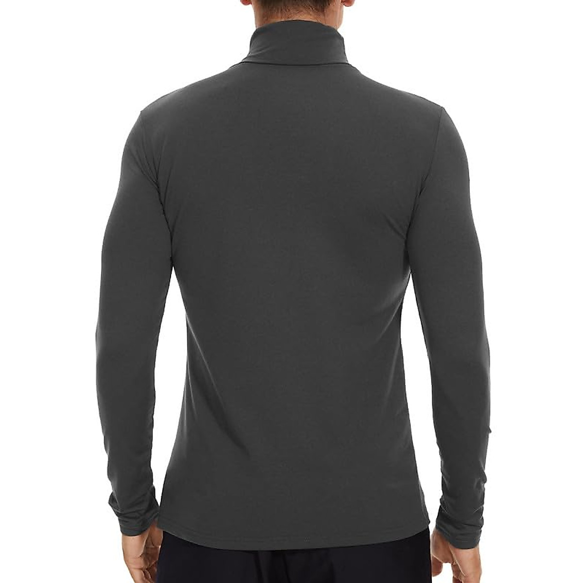 SIMIYA Mens Turtleneck Long Sleeve Shirts, Slim Fit Thermal Turtleneck for Men Basic Lightweight Thermal Underwear Top Grey