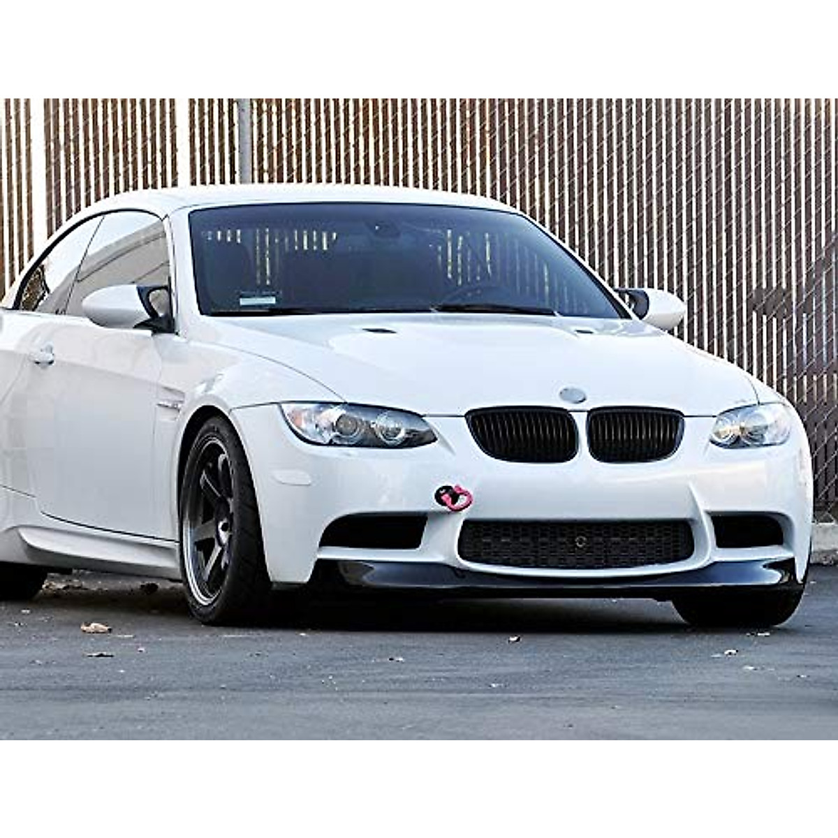 iJDMTOY Red Track Racing Style Tow Hook Ring Compatible with BMW 1 3 5 Series X5 X6 (E36 E39 E46 E90 E92, etc), Compatible with Mini Cooper (R52 R56 R57 R58 R59, etc)