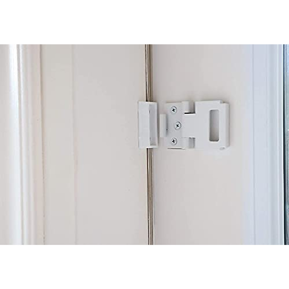 The Door Guardian - Door Lock for Out-Swinging Doors, Home Security Latch Device, Childproof, Easy to Install (White)