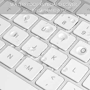 ProElife Keyboard Cover Skin for 2023-2021 Magic Keyboard with Touch ID and Numeric Keypad Model-A2520 U.S Enter Protector 0.12-mm TPU Protector (3 Keys ON The Left of The Space BAR) (Clear)