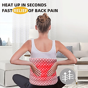 HELLOMOTO Heating Pad for Back, Neck & Shoulder Pain Relief with 12 Heat Settings and 8 Timer Settings, 12"x24" Extra Large Heat Pad, Machine Washable - Pink