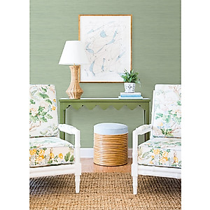 NuWallpaper x Social Social Classic Faux Grasscloth Peel and Stick Wallpaper, Sage