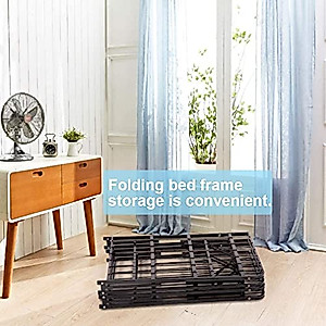 Queen Bed Frame Metal Platform Bed Frame Queen Size 14 Inch Mattress Foundation Box Spring Replacement Heavy Duty Steel Slat Noise-Free Easy Assembly,Black