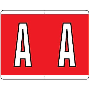 Doctor Stuff - File Folder Labels, Alphabet Letter A, Kardex PSF-139 Alpha - KXAM Series Compatible Alpha Stickers, Red, 1-1/4" x 1-1/2", 500/Roll