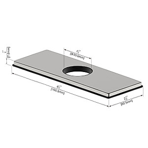 Derengge 4 Inch Bathroom Square Escutcheon Hole Cover, Faucet Deck Plate,1 Hole or 3 Hole Centerset Faucet Parts,RP-1064-BC,Brushed Nickel Finished