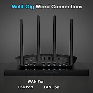 WiFi 6 Router - AX1800 Wireless Gaming Router with 1.8 Gbps, Dual Band Gigabit Routers for Wireless Internet, WiFi Router with MU-MIMO, Parental Control, WPA3 Security, Ideal for Home Use, 25 Devices