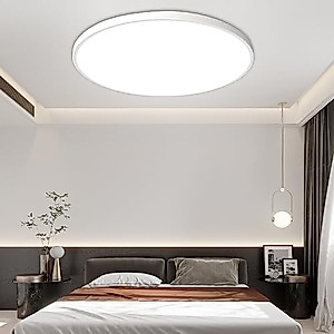 JHPGEOE Flush Mount LED Ceiling Light Fixture,Ultra-Thin 30W LED Ceiling Light,Close to Ceiling Lighting Fixtures for Living Room,Bedroom,Dining Room,Kitchen,Laundry Room (White Light (White))