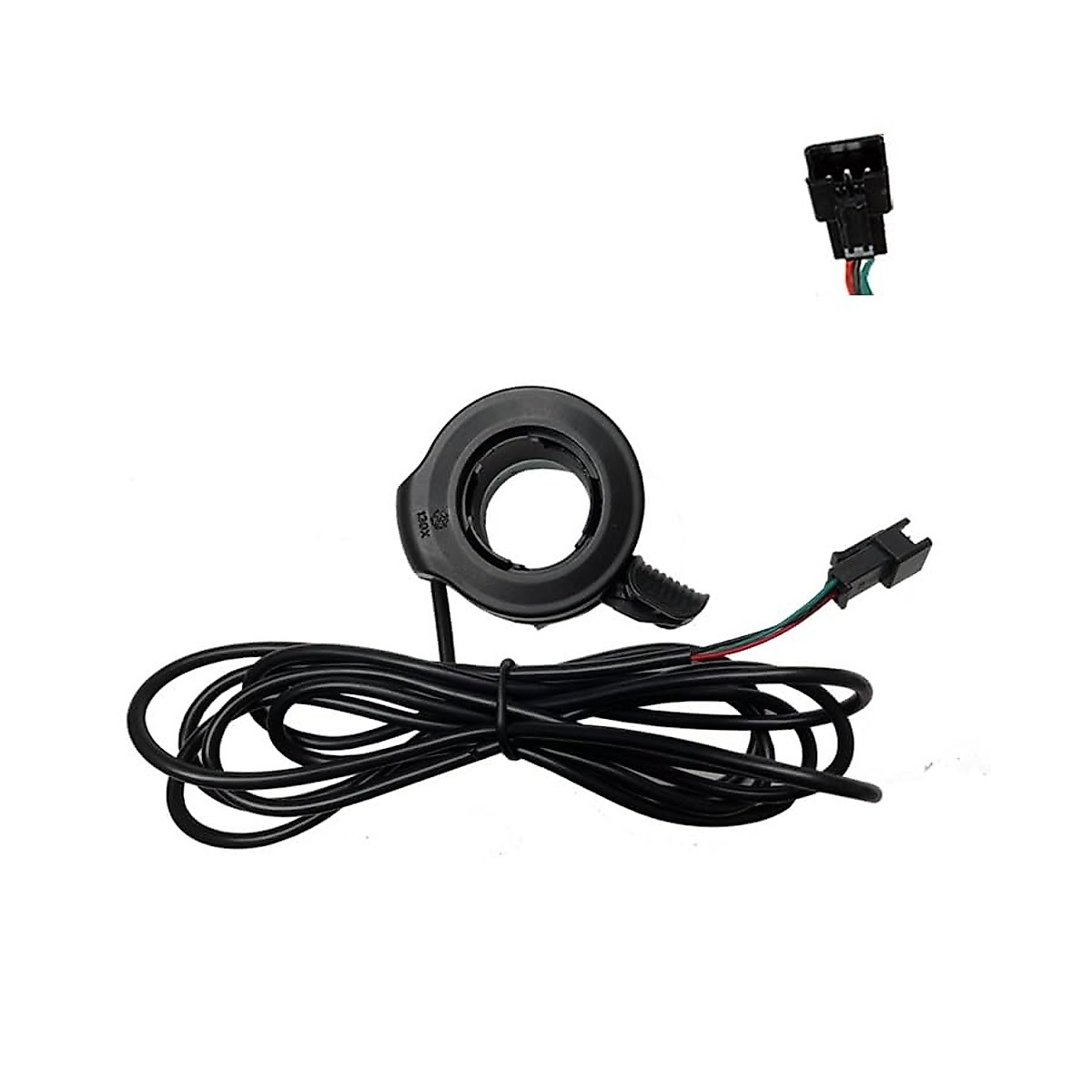 SCHUCK Ebike 130X 3 Pin SM Connector 22.2 mm Handlebar Tube Black Thumb Throttle 12V-72V Common to Left and Right Handlebar Control Speed for Electric Bicycle Accessories/Parts