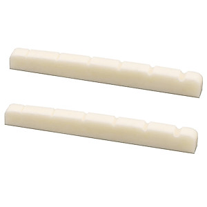 Musiclily 42mm Bone Nut Slotted Electric Guitar Nut Flat Bottom for Strat Tele Guitar, 42x3.5x4.5mm (2 Pieces)