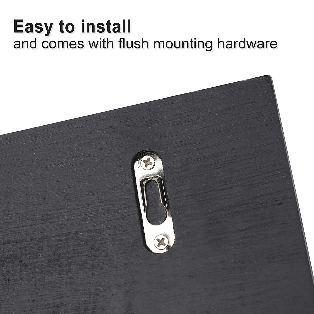 Lwenki Key & Mail Holder for Wall - Rustic Natural Paulownia Wood, 4 Double-Hook Hangers - Wall Mounted Organizer for Decor, Bags, Accessories - Hardware & Manual Included (Black)