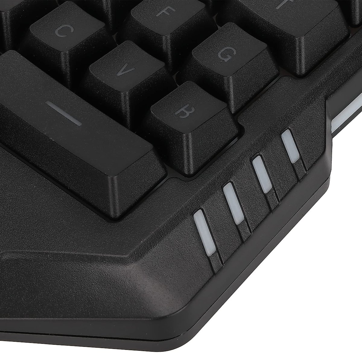 LISND One Handed Keyboard, Plug and Play One Handed Gaming Keyboard Ergonomic Design Wide Compatibility for Dorm for Game for Home