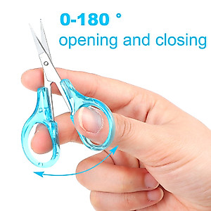 8 Pcs Detail Mini Craft Scissors Set Stainless Steel Scissors with Protective Cover Straight Tip Sewing Small Scissors for Christmas Crafting, Facial Hair Trimming, Travel, School and DIY Projects
