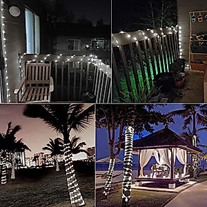 Solar Rope String Lights Outdoor 72Ft 200 Led Waterproof Solar Powered Fairy Lights with 8 Lighting Modes, Copper Wire PVC Tube Lights for Garden Wedding Christmas Party DIY Decor(Pure White, 1 Pack)