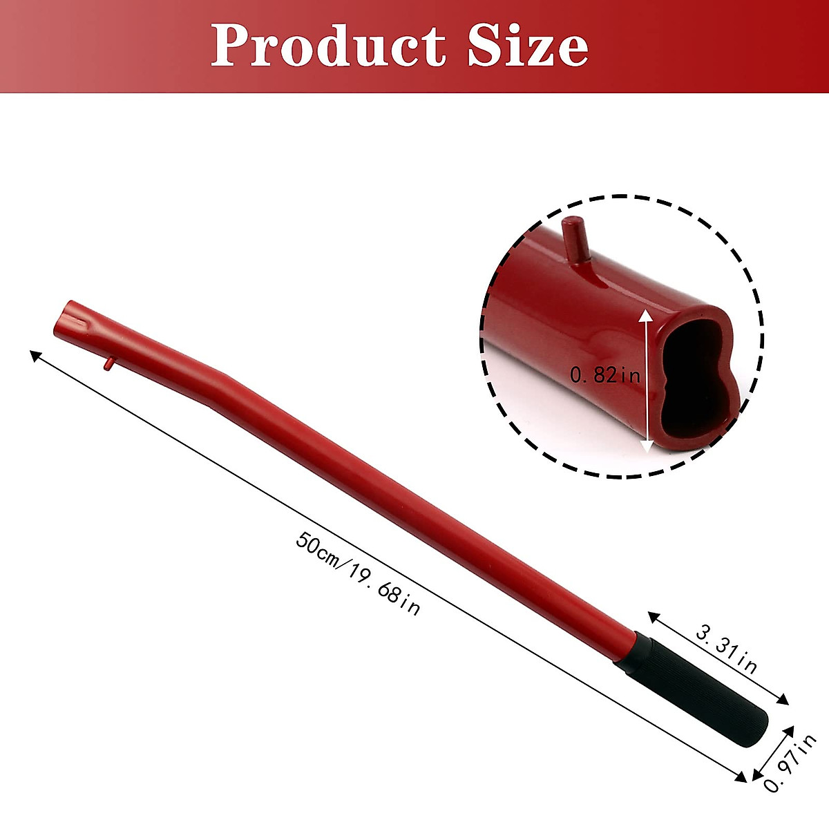 2.5 ton Horizontal Hydraulic Jack Handle Jack Pole Lever Automotive car Jack Accessorie (Black)