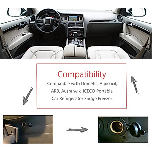 12V/24V DC Power Cord Cigarette Lighter Plug Car Refrigerator DC Power Cable Compatible with Alpicool/Dometic/ARB/Ausranvik/ICECO Portable Car Refrigerator Fridge