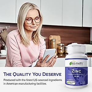 EZ Melts Dissolvable Zinc Supplement 30 mg, Sugar-Free, 2-Month Supply