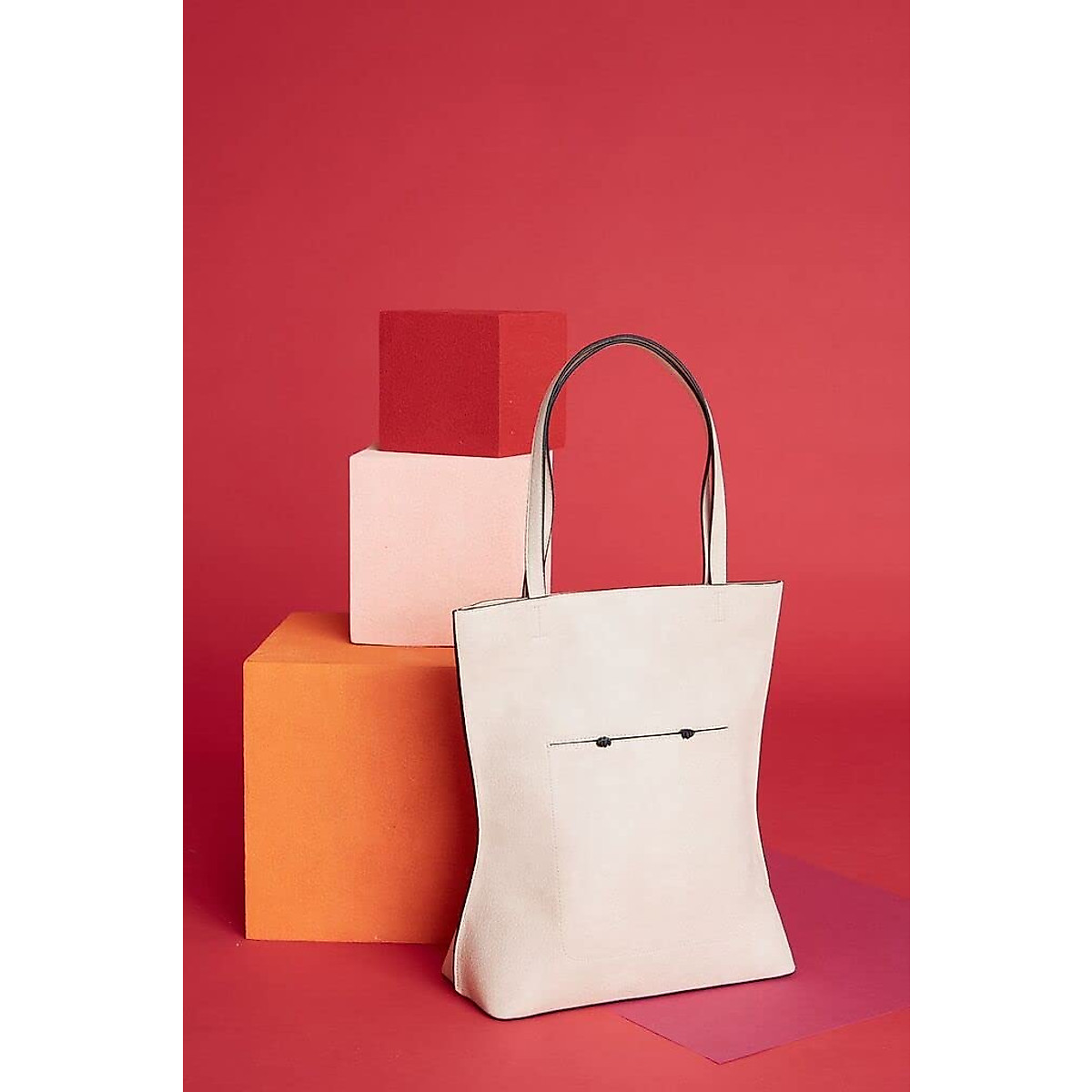 Niko Ineko Women's Commuter Tote Peek-A-Boo Pocket Kitty Claws Hardware Blush