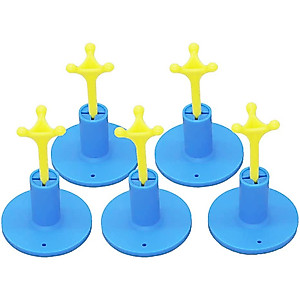 QHALEN Golf Rubber Tee Holder Set for Golf Driving Range Tee Practice Tool Pack of 5 (Blue)