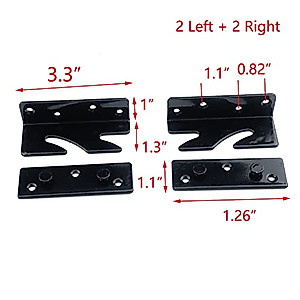 T Tulead Bed Rail Brackets Cold-Rolled Steel Bed Rail Fittings Bed Frame Connectors 3.3-Inch Bed Rail Hooks,with Screws