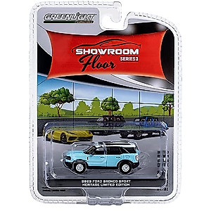 Greenlight 1:64 Showroom Floor Series 3-2023 Bronco Sport Heritage Limited Edition - Robin’s Egg Blue with Oxford White Roof 68030-E [Shipping from Canada]