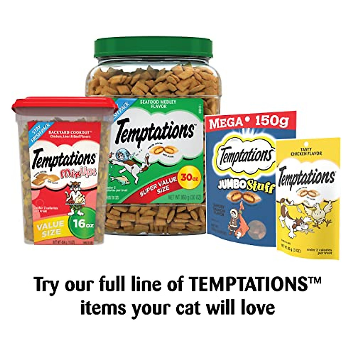 TEMPTATIONS ShakeUps Crunchy and Soft Cat Treats, Clucky Carnival Flavor, 5.29 oz. Pouch