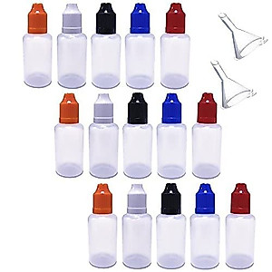 JOYWEE 30 Pack, 30ml Empty Plastic LDPE Dropper Bottle Funnel Eliquid Applicator Squeeze Dropping Bottle Thin Tip with Childproof Cap