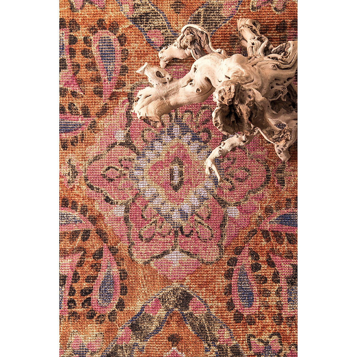 nuLOOM Machine Woven Dara Suzani Jute Area Rug, 8x10, Orange
