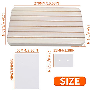 JMKTOOL Wood Earring Display Stand Set, 50pcs Earring Cards, 50pcs Necklace Earring Cards and 1pcs Wood Block Jewelry Display Holder for Selling Jewelry Organizer Displaying Photos Business Card